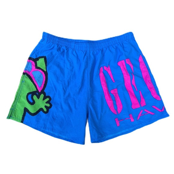 Gecko Hawaii | Shorts | New Vintage Gecko Hawaii Blue Neon Wrap Swim ...